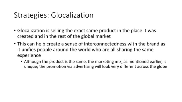 Global marketing strategy | PPT