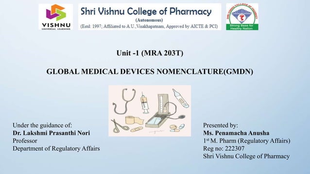 GLOBAL MEDICAL DEVICES NOMENCLATURE.pptx | Technology & Computing