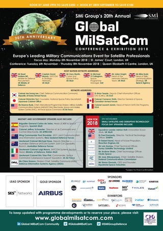 SMi Group's Global MilSatCom 2018 final brochure | PDF | Business Expos ...