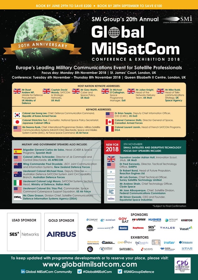 SMi Group's Global MilSatCom 2018 final brochure | PDF