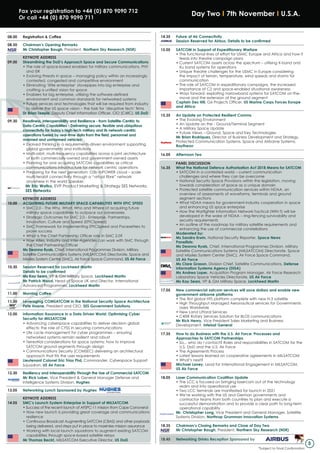 SMi Group's Global MilSatCom 2018 final brochure | PDF