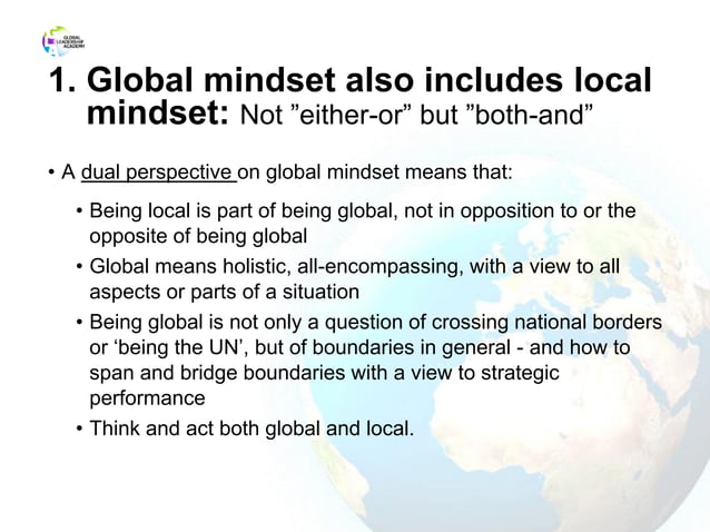 Global mindset concept