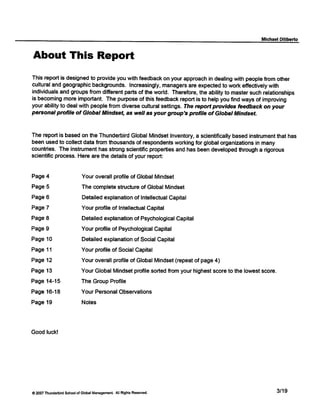 Mike Diliberto's Global Mindset | PDF