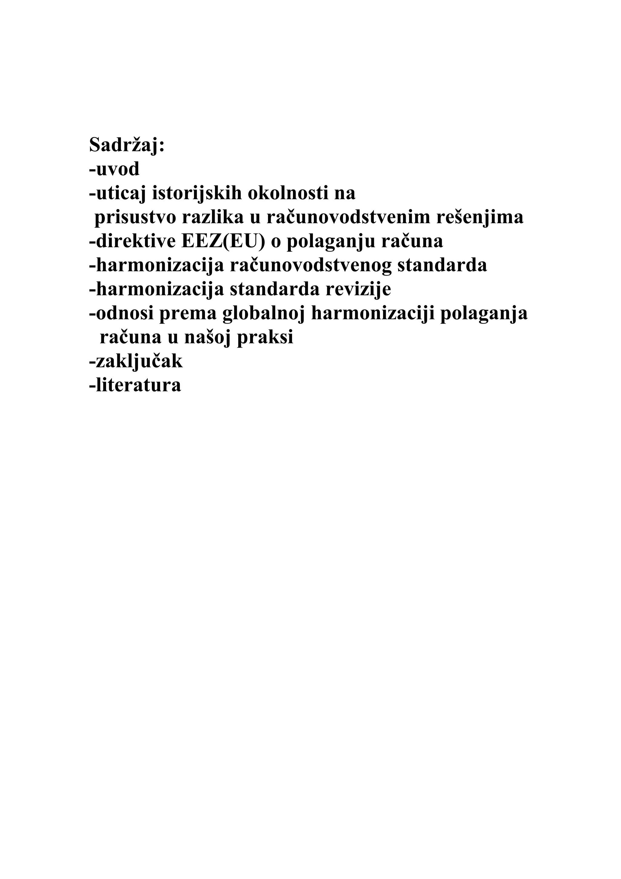 Globalna harmonizacija polaganja racuna uvod u menadzersko racunovodstvo | DOC