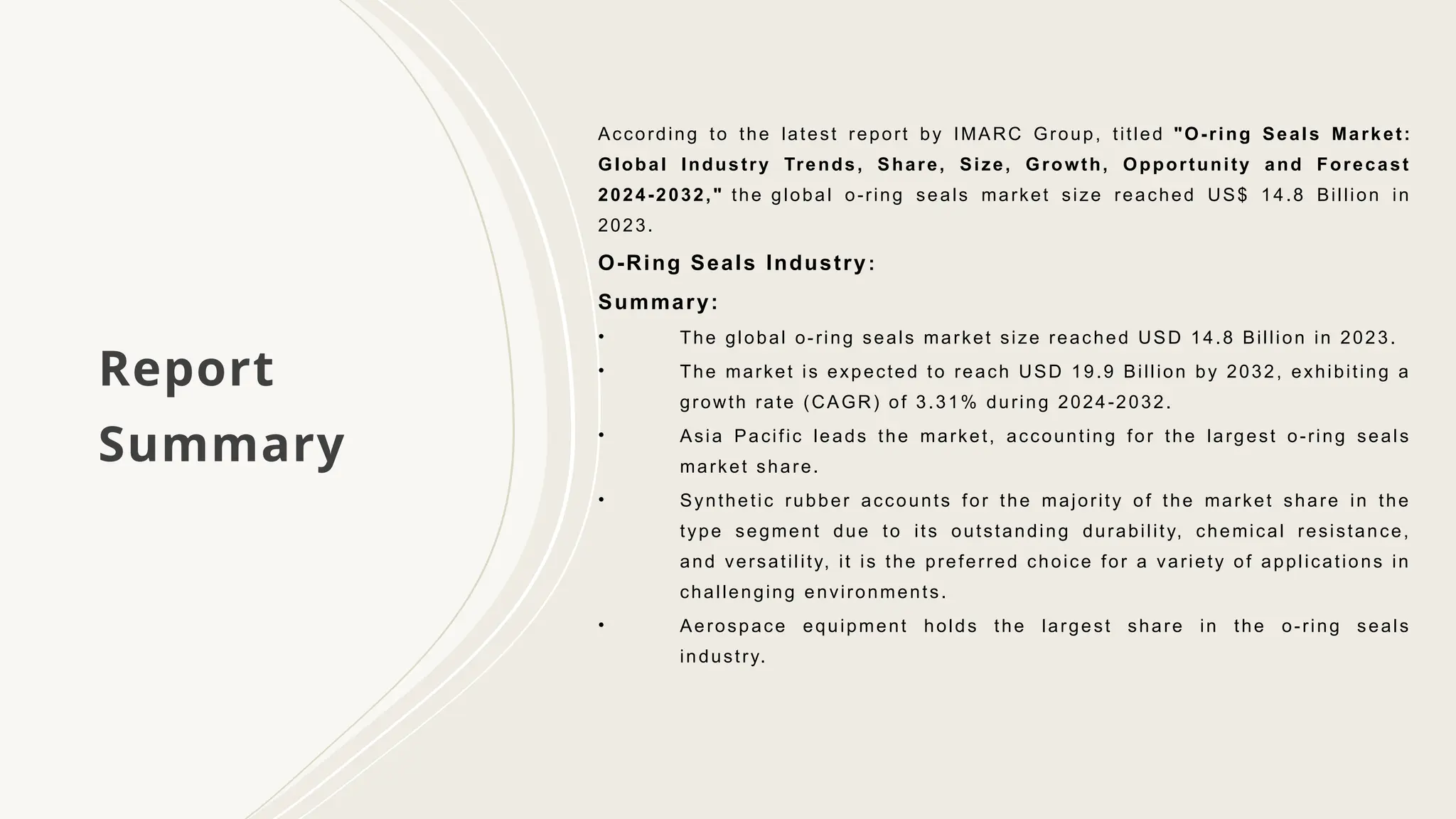O-ring Seals Market PPT: Growth, Outlook, Demand, Keyplayer Analysis and Opportunity 2024-32 | PPT