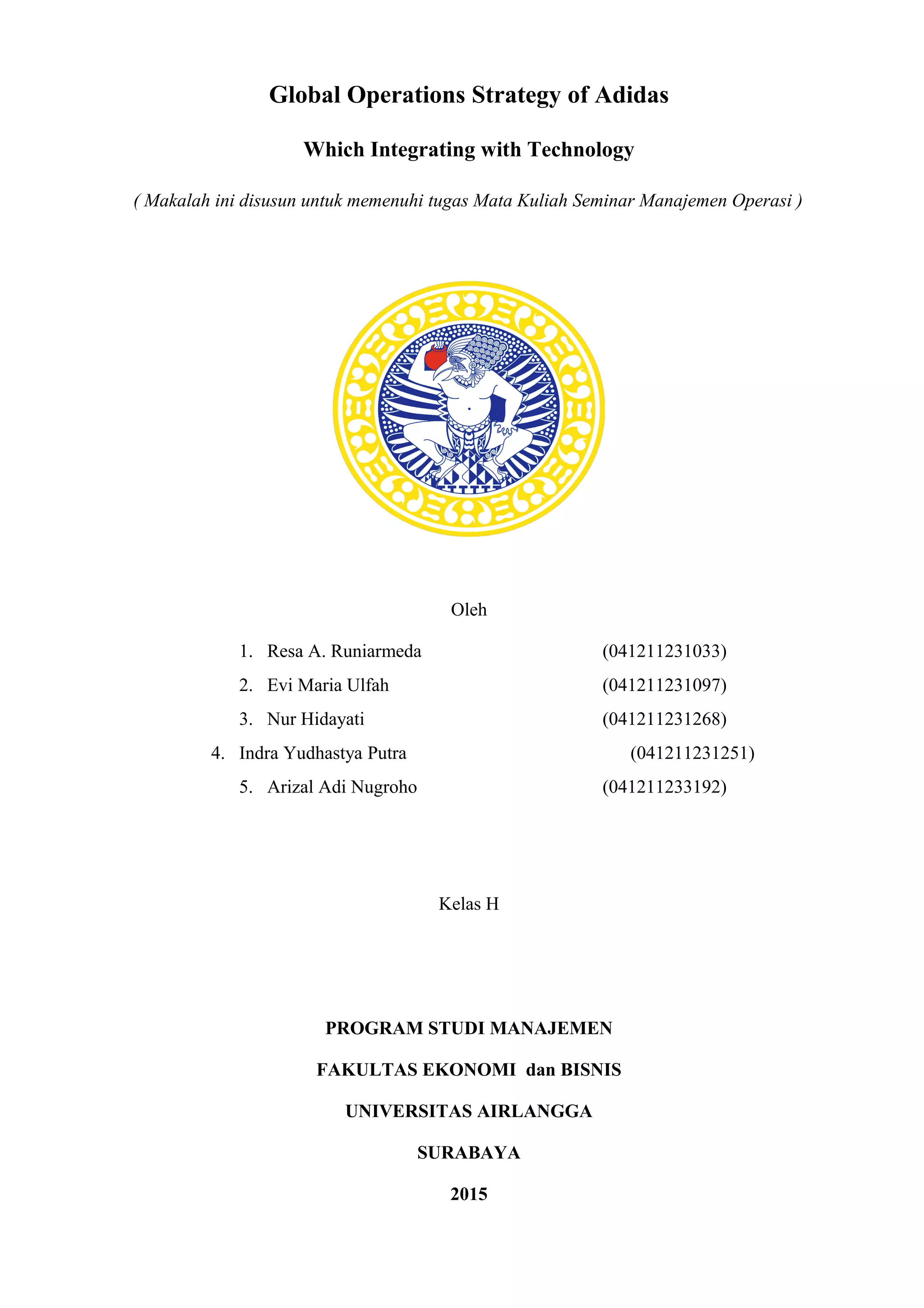 Global operations adidas | DOC