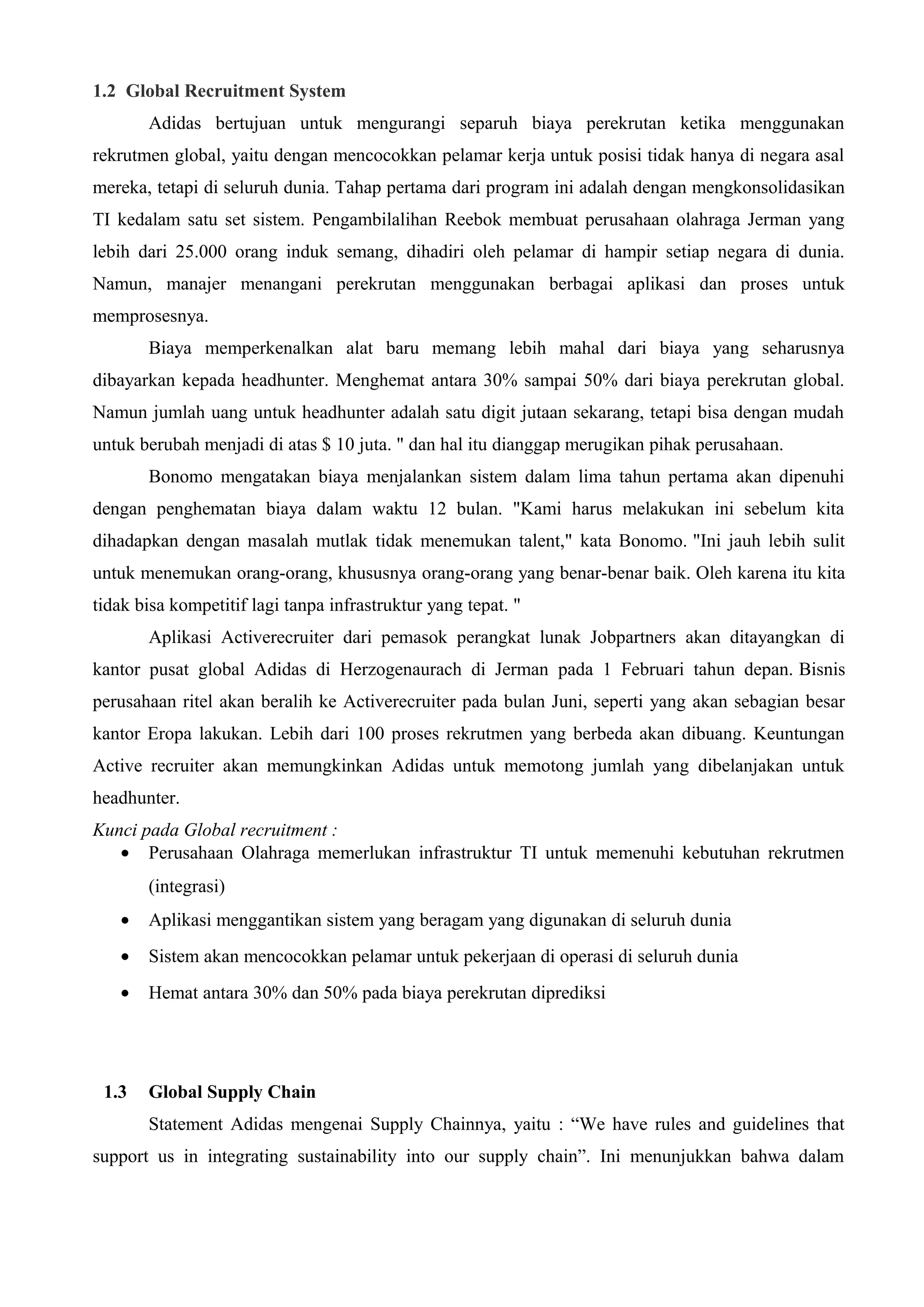 Global operations adidas | DOC