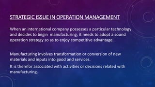 Global operations management | PPTX