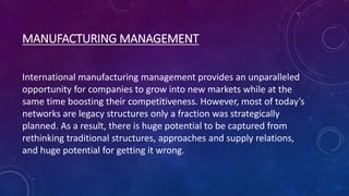 Global operations management | PPTX