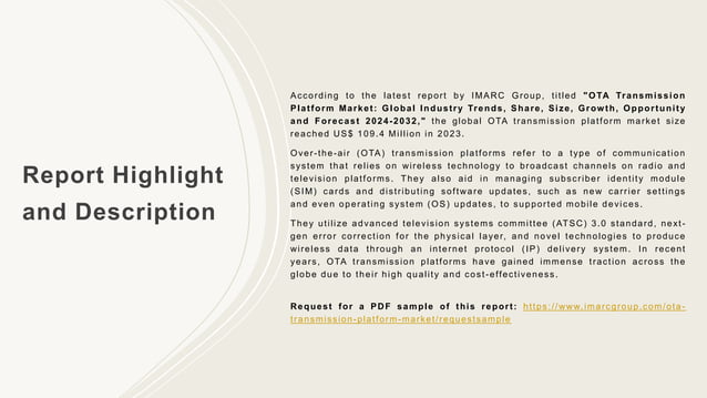 OTA Transmission Platform Market PPT: Growth, Outlook, Demand ...