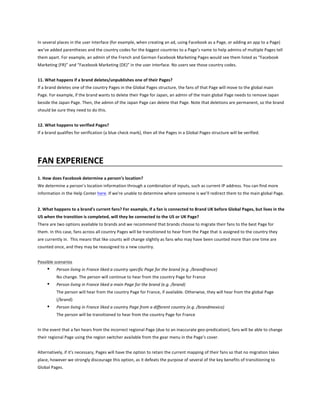 Facebook Global pages FAQ | PDF