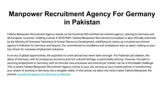 Global Pakistani Manpower Recruitment Agency and Overseas Employment ...