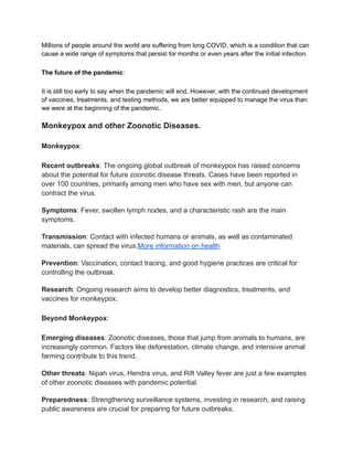 Global Pandemic and Emerging Diseases ... | PDF