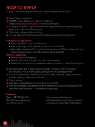 Northeastern University Global pathways -brochure | PDF