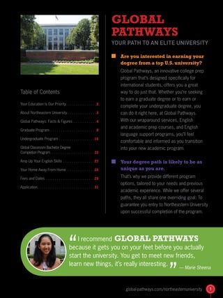 Global pathways northeastern-brochure by Study Metro | PDF