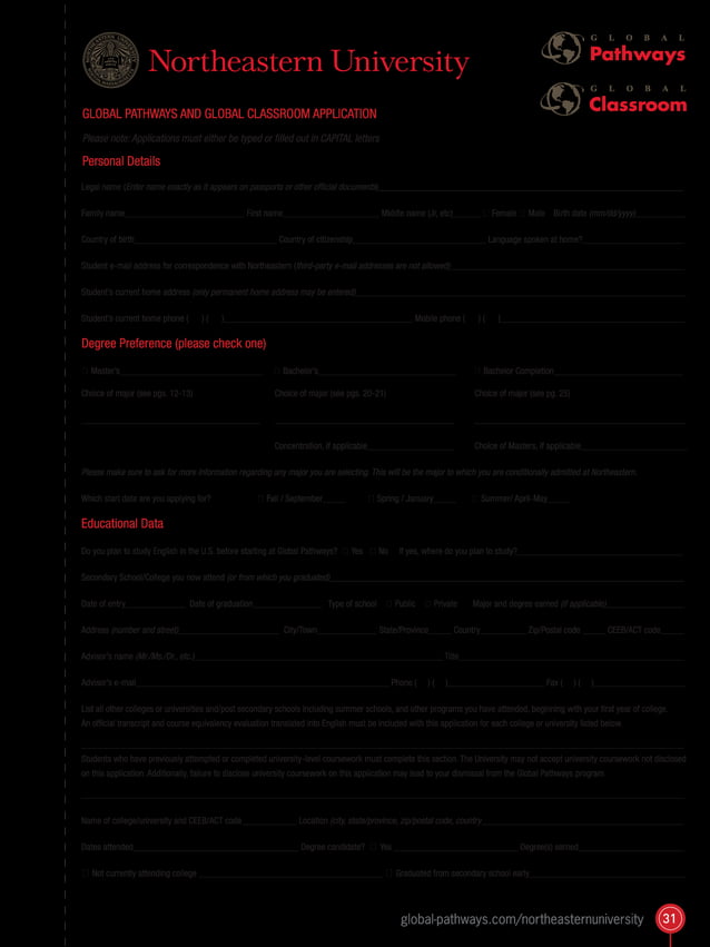 Global pathways northeastern-brochure by Study Metro | PDF