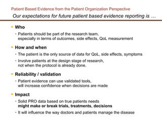 Patient-based evidence from the patient perspective | PPT