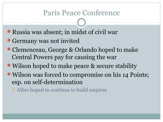 Global peacemaker--Post-WWI Plans | PPT