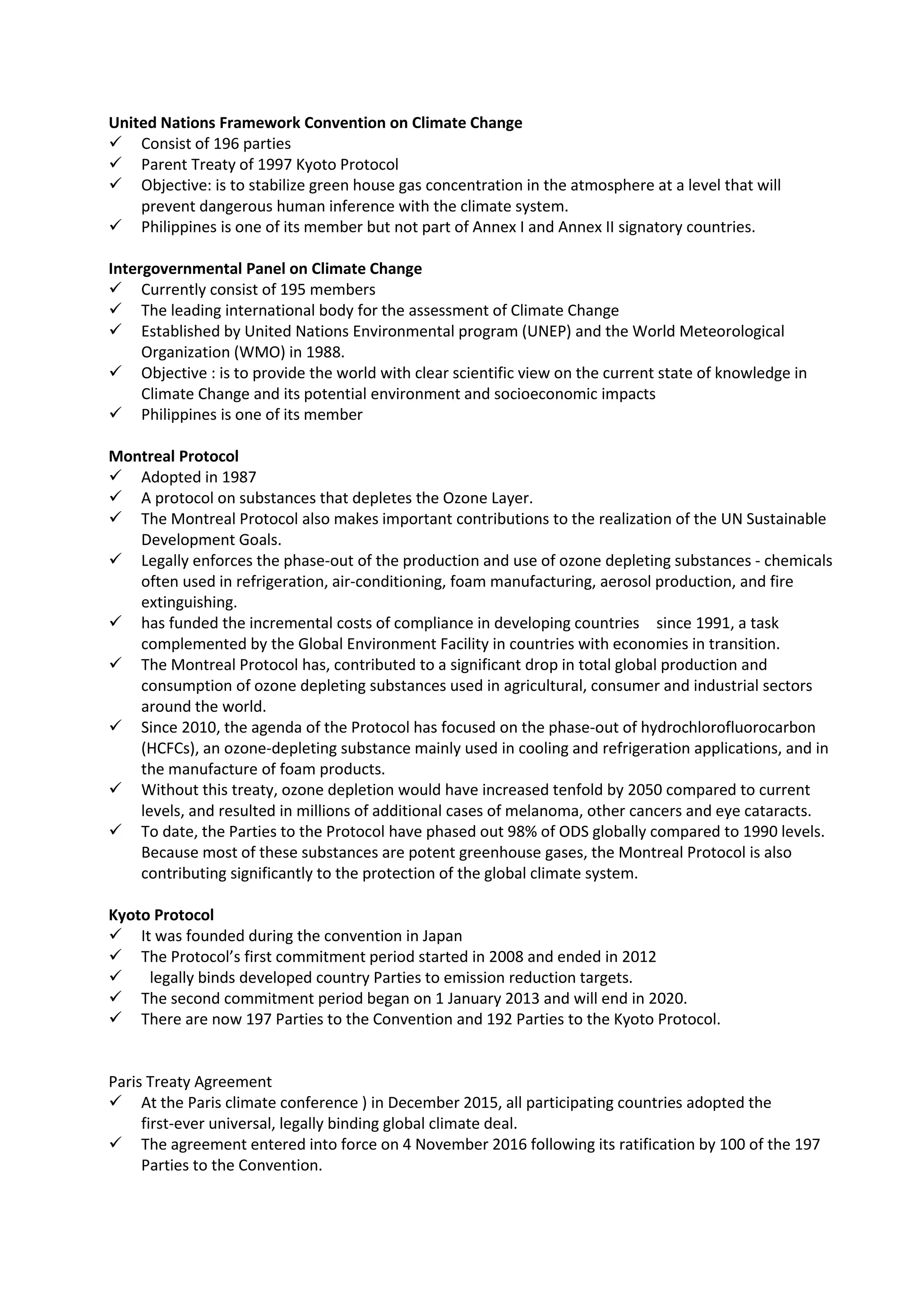 Global policies to combat Climate Change | PDF