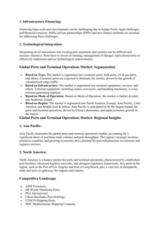 Ports and Terminal Operations Market Forecast 2024-2031 | GQ Research | PDF