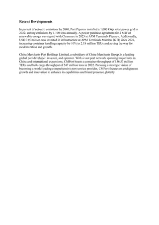 Ports and Terminal Operations Market Forecast 2024-2031 | GQ Research | PDF