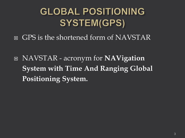 Global positioning system | PPT