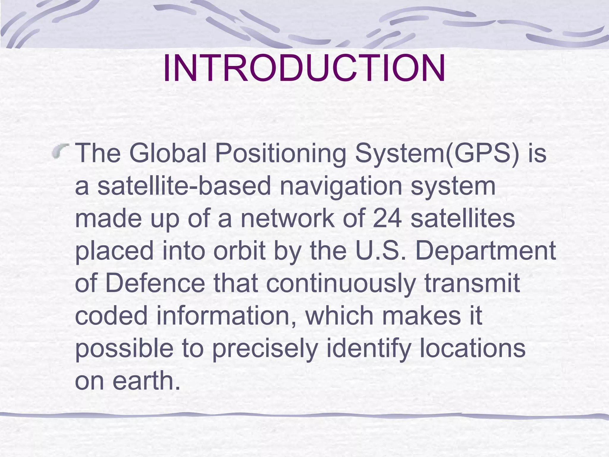 Global positioning system ppt | PPT