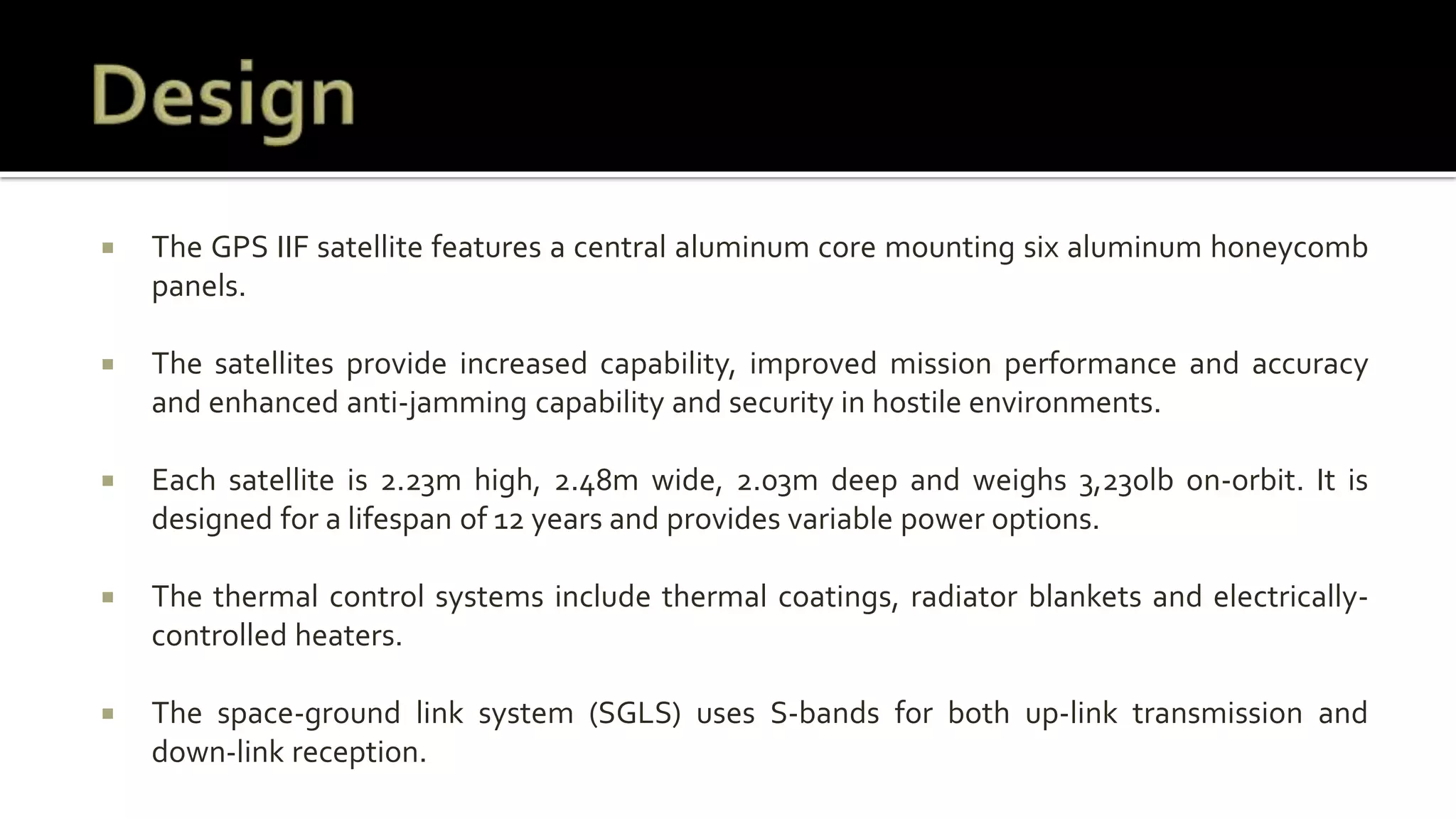 Global positioning system(gps), usa iif military satellite | PPT