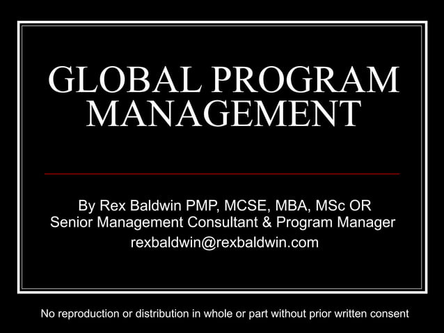Global Program Management | PPT