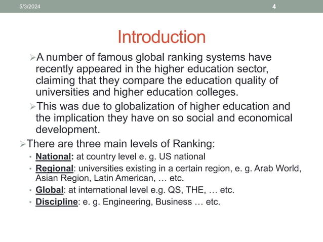 Intro_University_Ranking_Introduction.pptx | College Planning | College ...