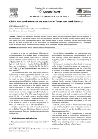 Global rare earths resources and scenarios of future rare earth ...