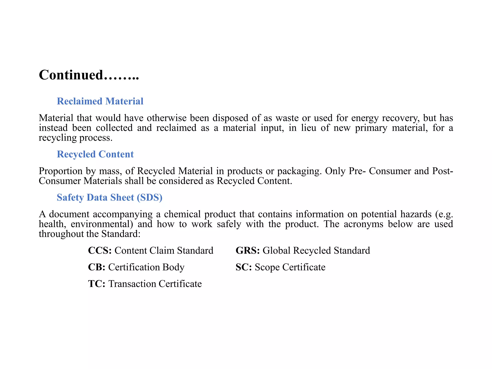 Global recycled standard 4.0 | PPTX