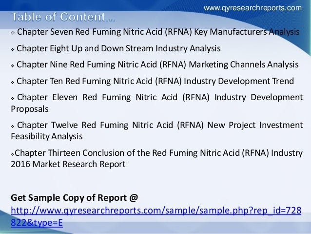 Global red fuming nitric acid (rfna) industry, analysis, applications…