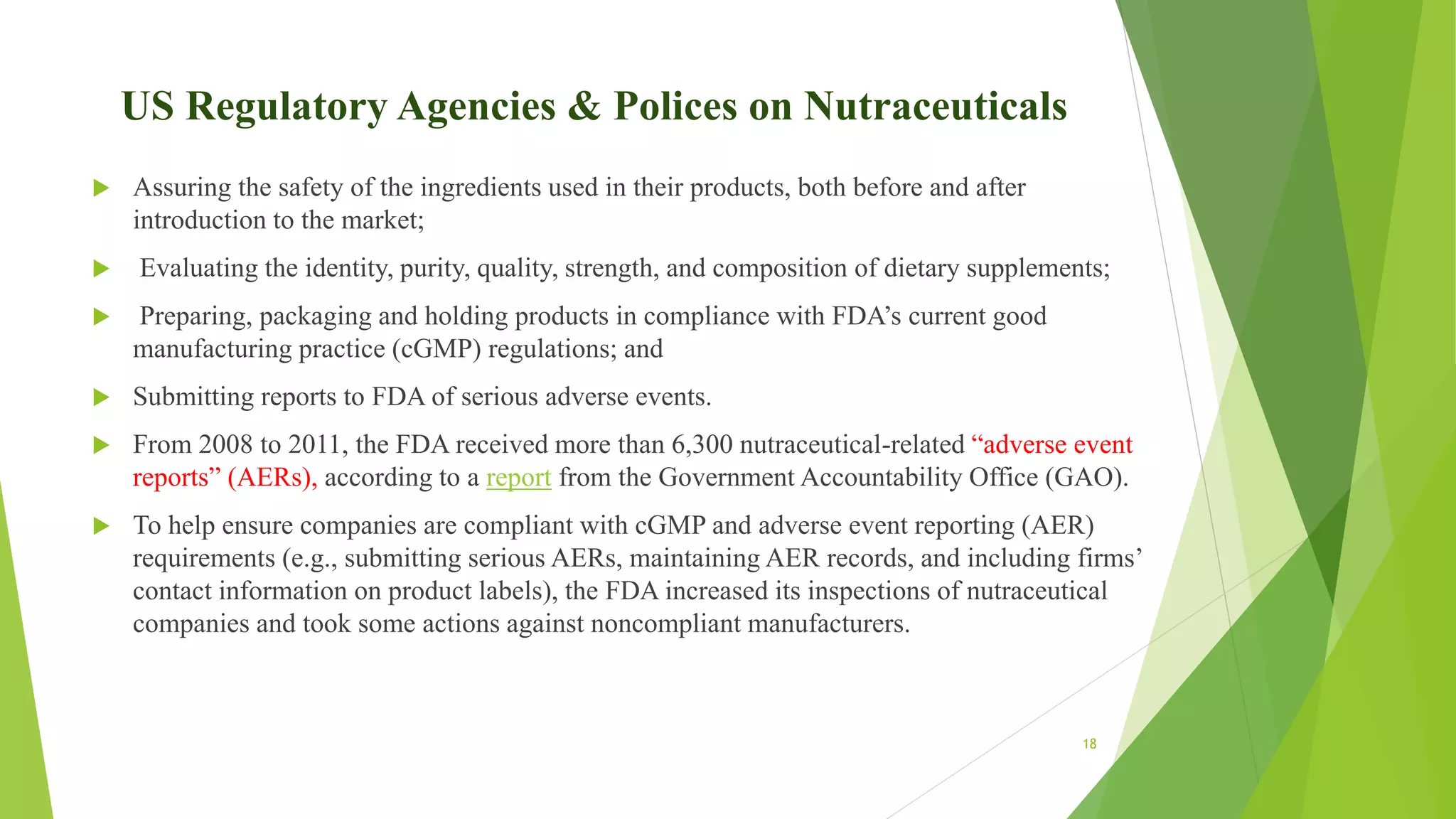 Global regulatory guidelines nutraceuticals | PPTX