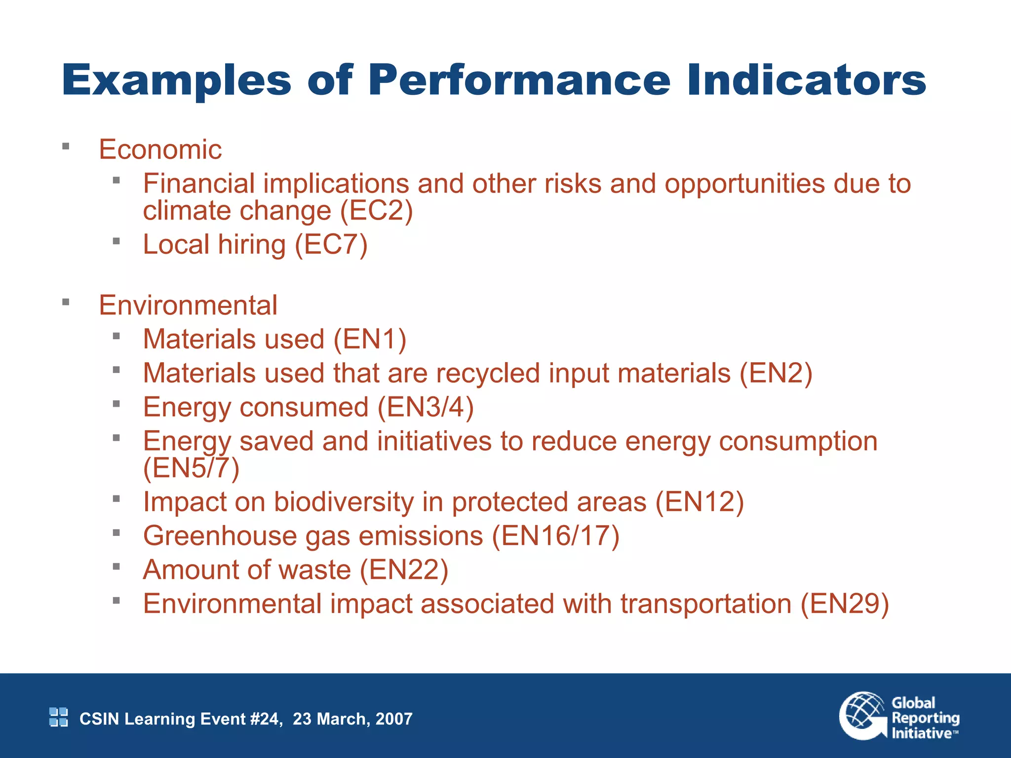 Global reporting ppt | PPT