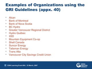 Global reporting ppt | PPT