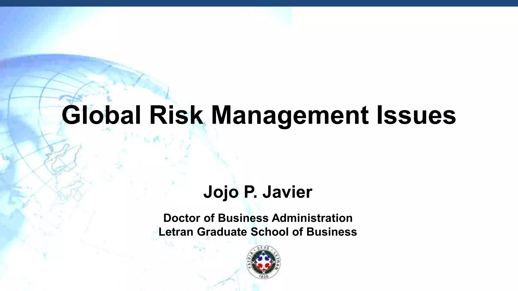 Global risk management issues | PPTX