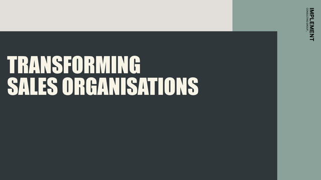 Transforming a global sales organisation | PPT