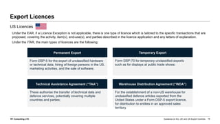 Overview of EU, UK and US Export Controls | PPTX