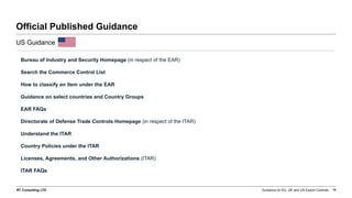 Overview of EU, UK and US Export Controls | PPTX