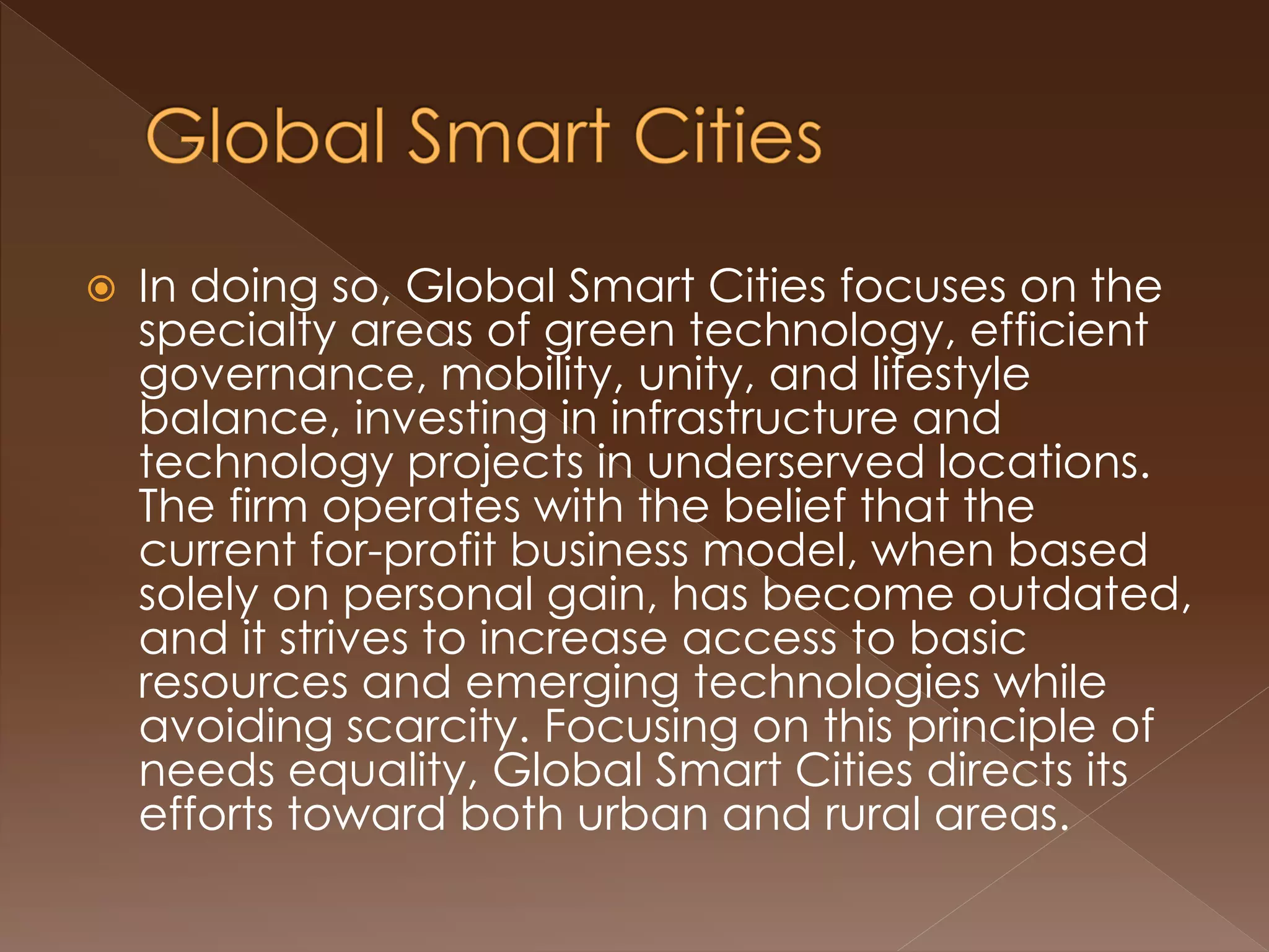 Global Smart Cities: Mission Overview | PPTX | Business | Business and ...