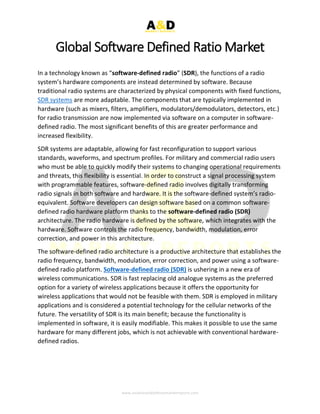 Global Software Defined Radio Market Size Report | PDF