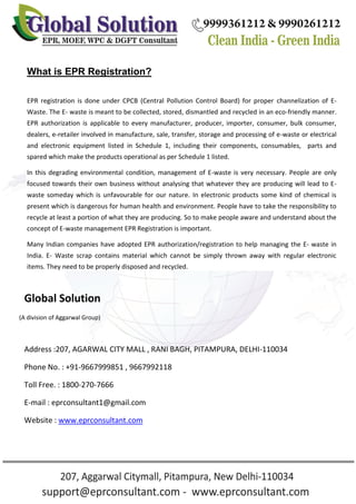 What is EPR Registration | PDF