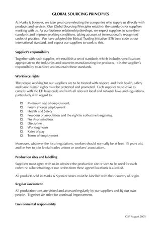 Global sourcing principles | PDF
