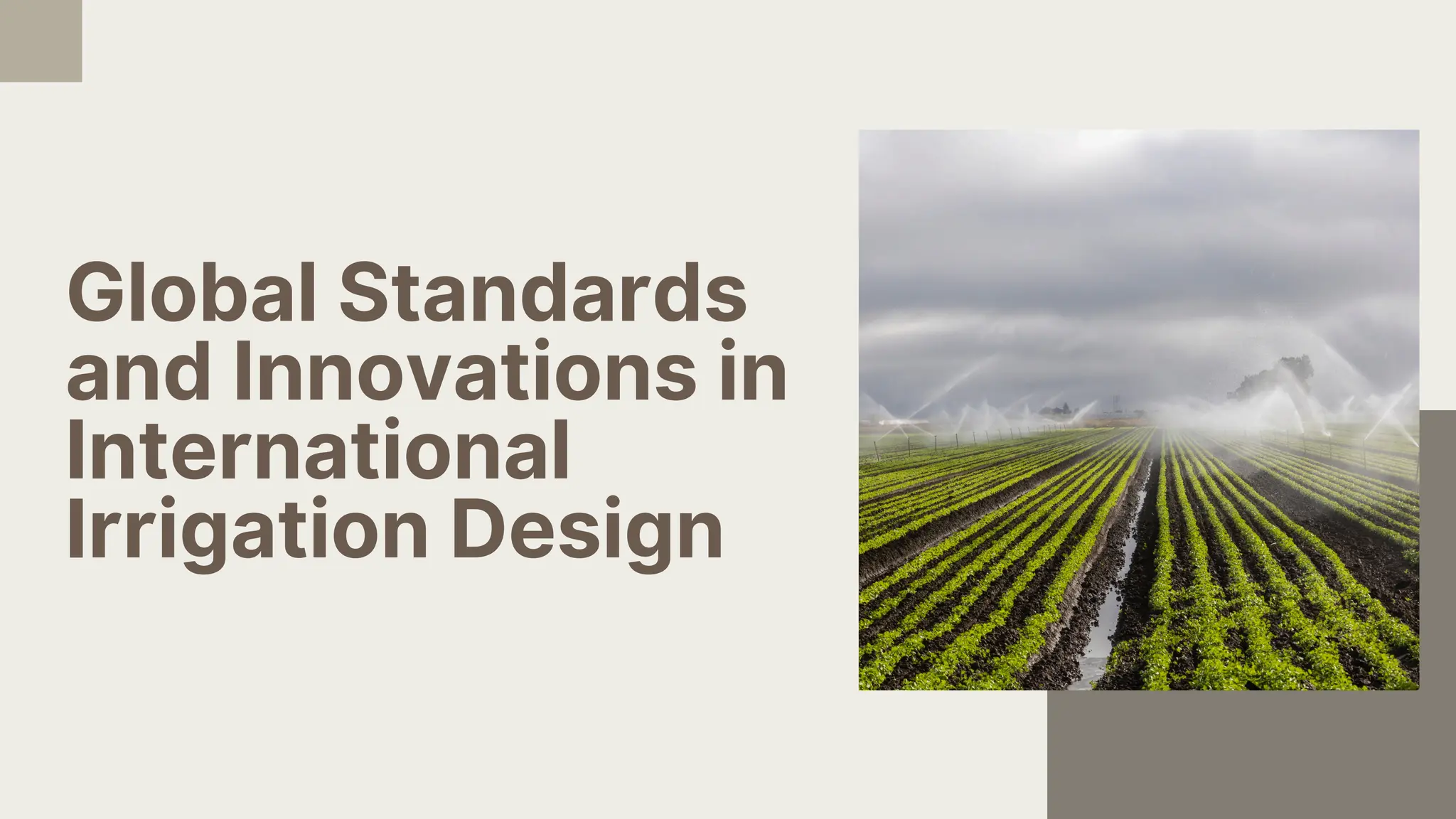 Global Standards and Innovations in International Irrigation Design | PDF