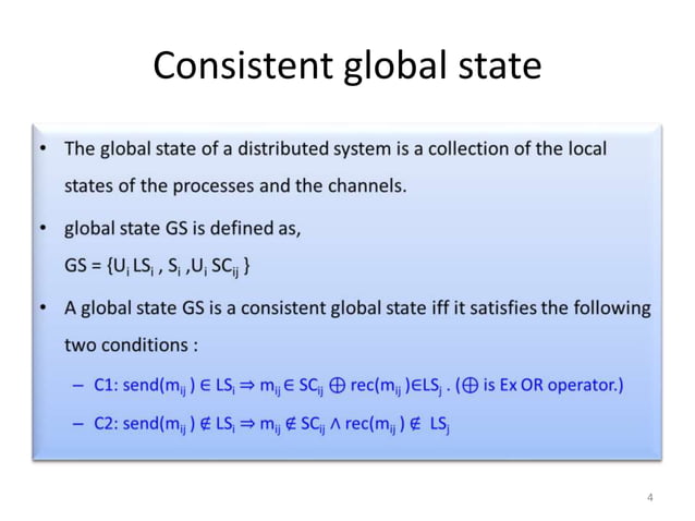 Global state recording in Distributed Systems | PPTX | Programming Languages | Computing