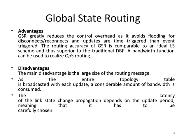 Global state routing | PPT | Computer Networking | Computing