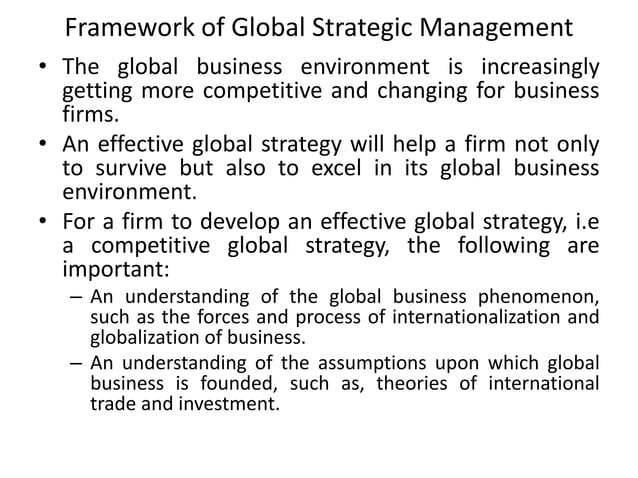 Global strategic management | PPTX