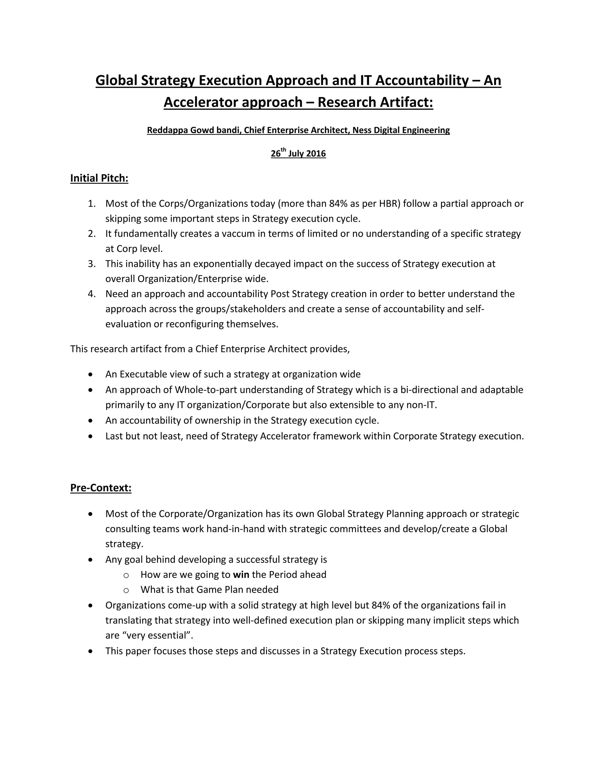 Global strategy execution and it accountability an accelerator approach | PDF