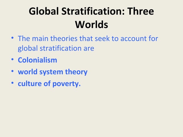 Global stratification | PPT